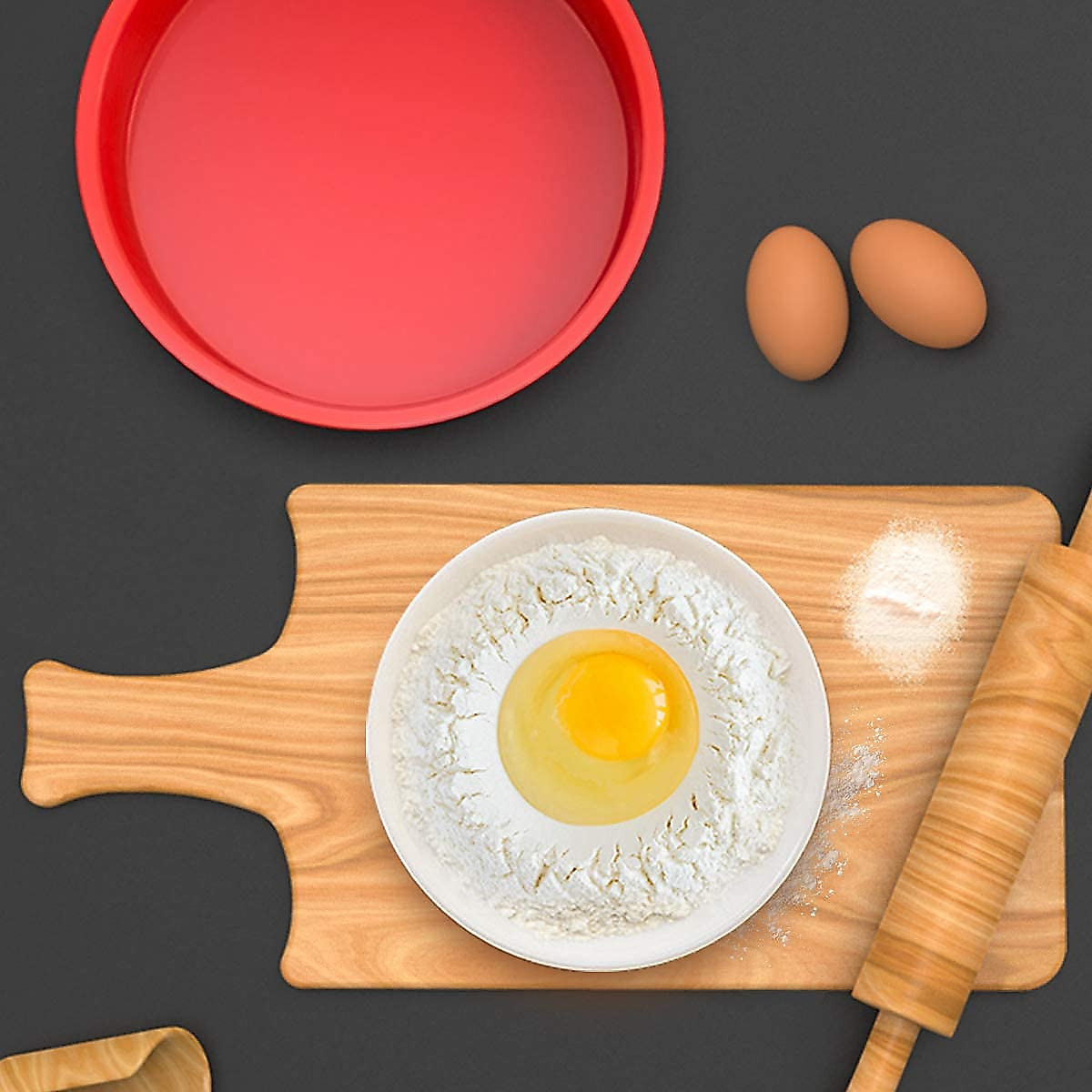 SILIVO 2x Silicone Cake Pans + 2x Silicone Muffin Pans