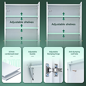 IRONMIX Metal Bookcase with Acrylic Door and Adjustable Shelves, 70.87" H 31.5" W Storage Cabinet 5 Tier, Dust Proof Display Shelf, White