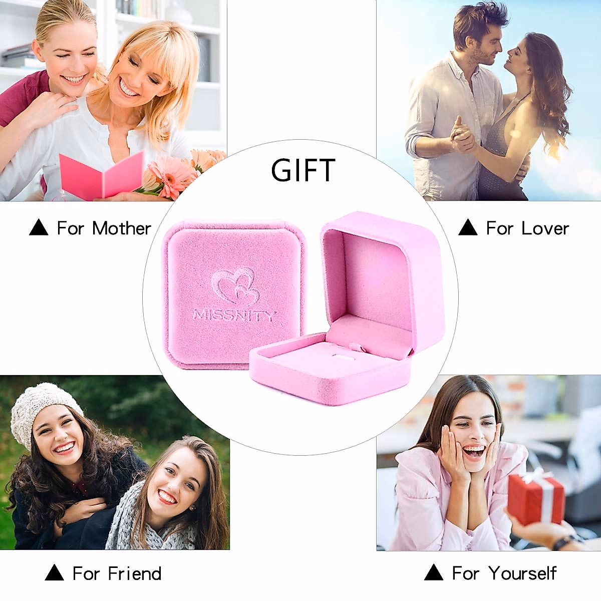 MissNity Personalized Birthstone Necklace Engraved 2 Names for Women - Custom Mother Pendant Necklace with Stones in 925 Sterling Silver for Mother's Day Gift