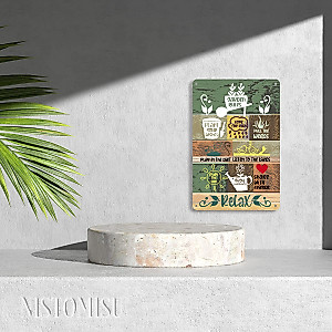 NISTOMISU Garden Rules Metal Tin Sign Wall Art Farmhouse Garden Signs Gifts for Home Country Outdoor Decor(8" x 12")