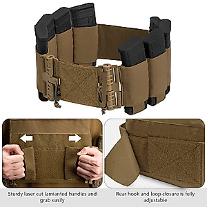 PETAC GEAR Carry Elastic Cummerbund,8 AR Mag Pouches for Vest Quick Release Mounting Strap for FCPC LBT LBX (Set)