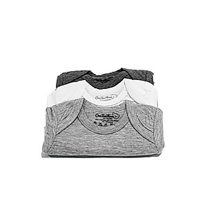 123 Bear Baby Cotton Spandex Long-Sleeve bodysuits unisex boy girl (Gray 3pk, 0-3 Months)