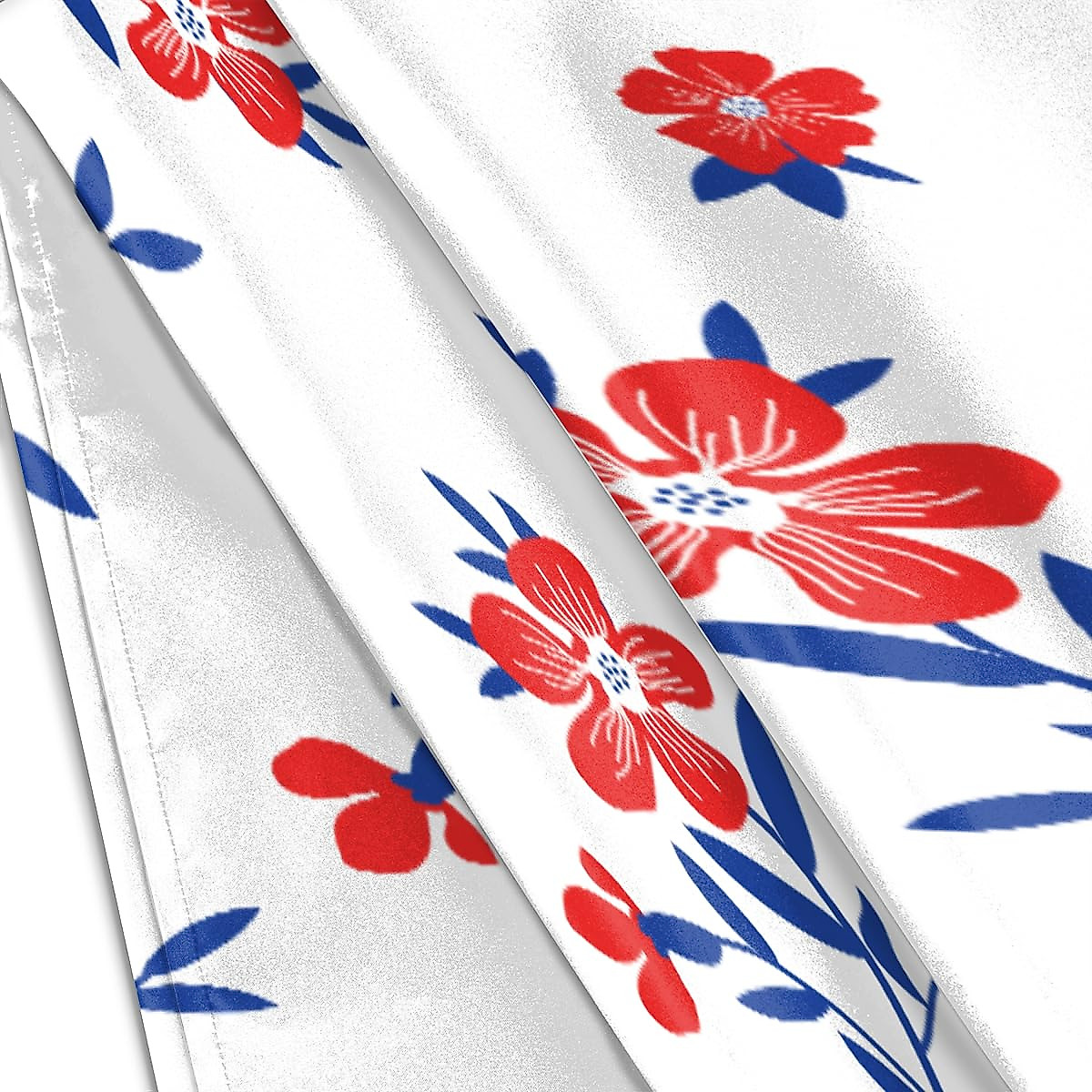 Red Floral Flower Satin Pillow Cases Silk Satin Pillowcase for Hair and Skin Standard Set of 2 Super Soft Silk Pillowcase with Envelope Closure (20x26 in)