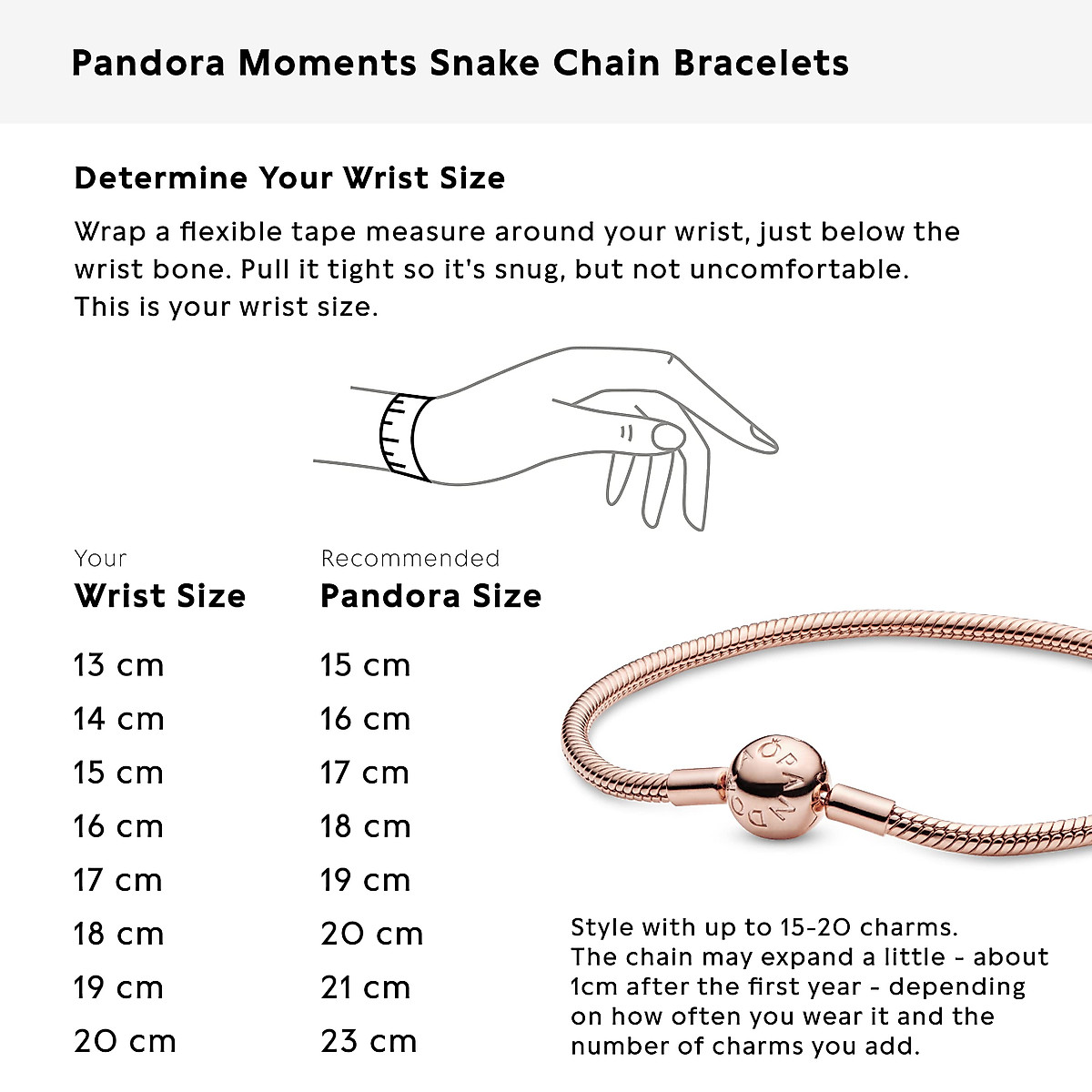 PANDORA Smooth Rose Clasp Bracelet