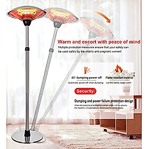 Outdoor Electric Heater,3000W Waterproof Patio Heater 3 Power Level Room Heater with Tip Over Protection,Freestanding Height Adjustable Space Heater for Indoor Basement Garage-3000w 58x160-210cm(23x63