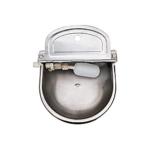 Automatic Cow Drinking Water Bowl,304 Stainless Steel Animal Waterer Bowl for Horse,Goat,Pig,Dog, with 1/2 Float Valve