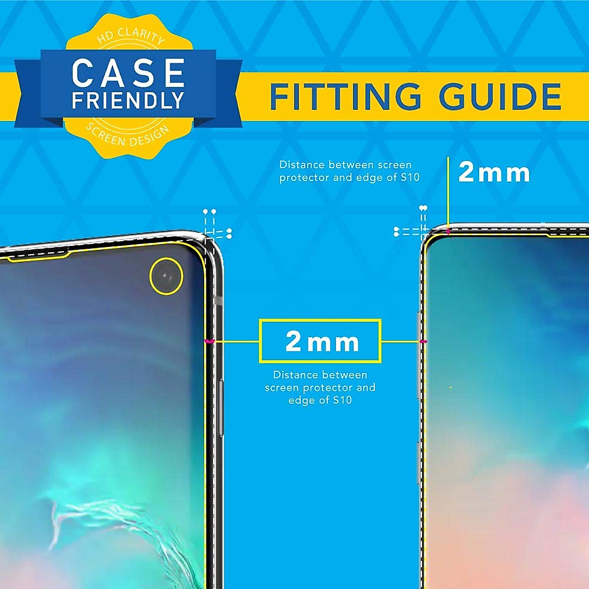 ArmorSuit 2 Pack MilitaryShield Screen Protector Designed for Samsung Galaxy S10 (6.1 Inch) Case Friendly HD Clear Film - Made in USA