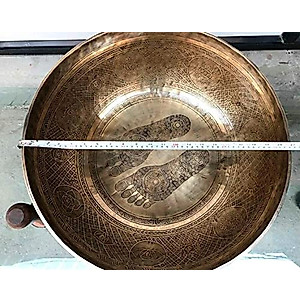 21 Inch Diameter Extra Large Standing Singing Bowl - Foot Carved Singing Bowls - Sound Therapy -Meditation -Yoga Session - Big Healing Bowls