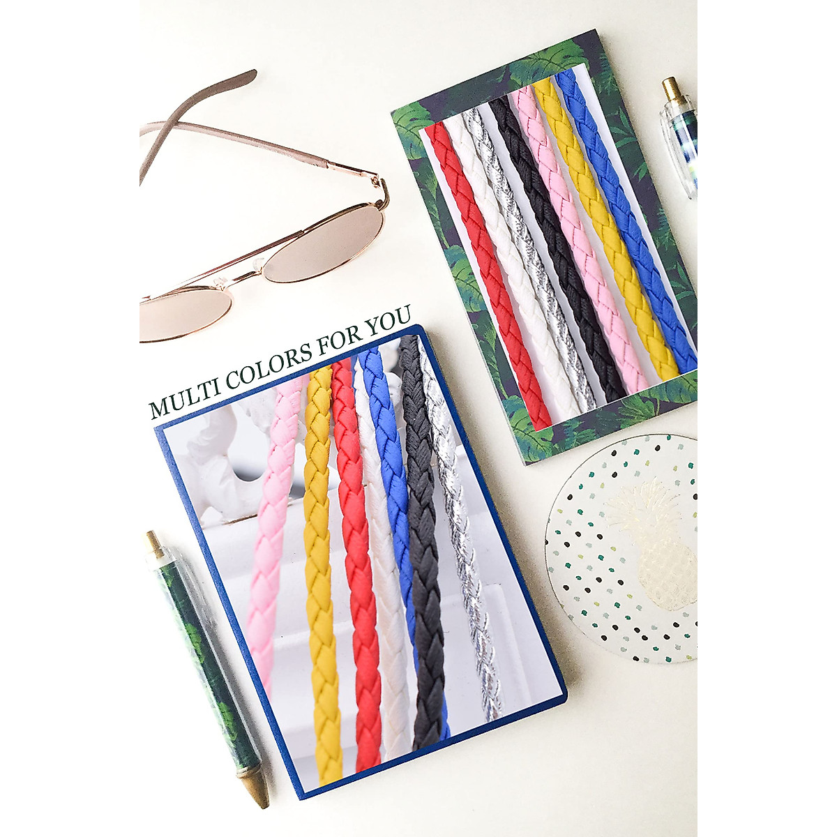 TeeYee Women PU Leather Knitted Waist String Belt/Rope/Chain Long Boho Wrap Skinny Belt (one size, tan)