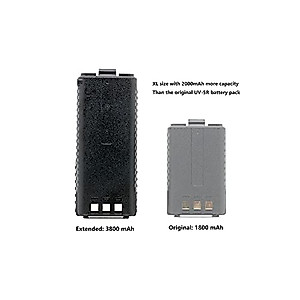 UV 5R Battery BL-5 Walkie Talkie Battery Replacement 3800mAh Li-Ion Rechargeable for Baofeng UV-5R BF-F8HP (1 Pack)