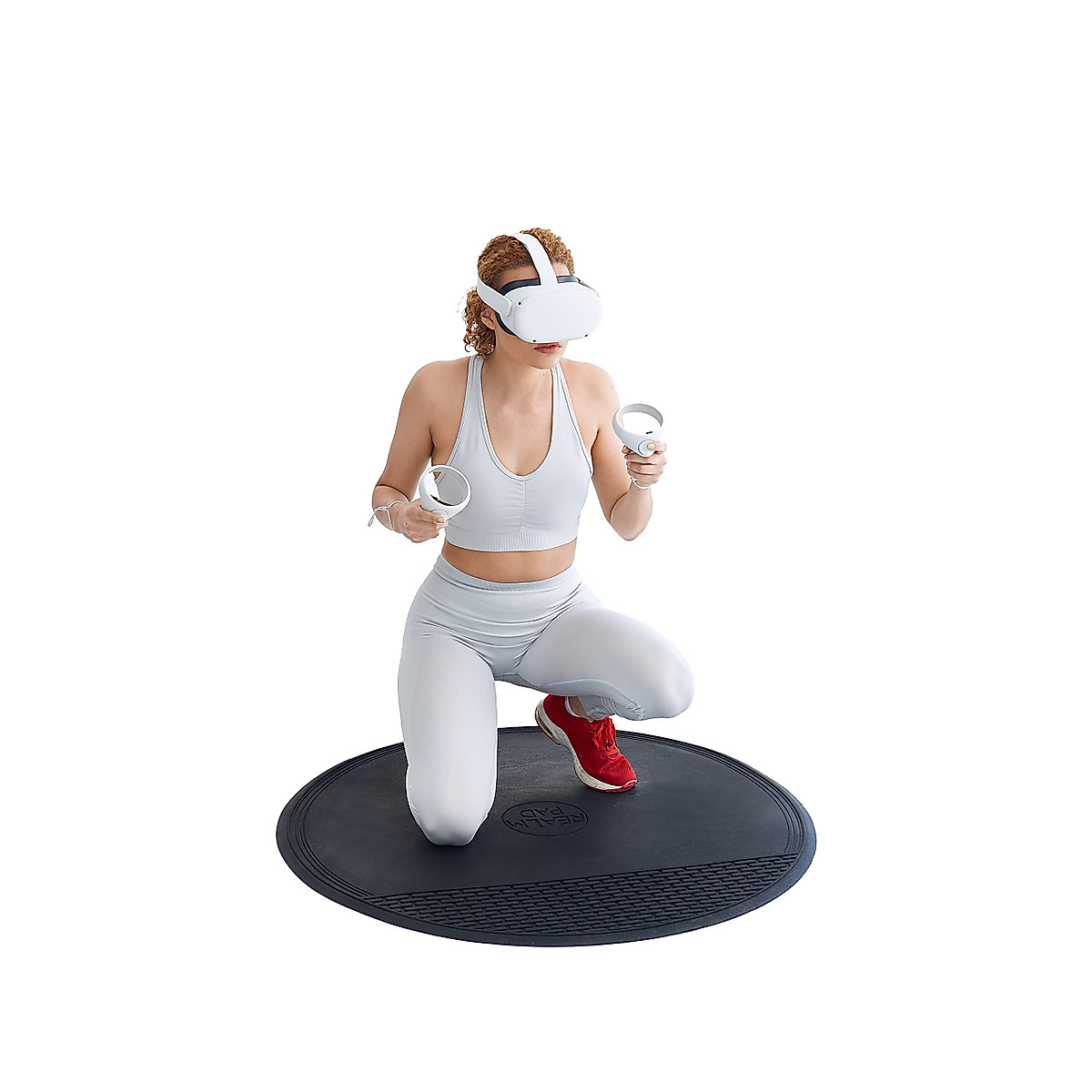 Realm Pad Virtual Reality (VR) Gaming Mat, Durable Anti Fatigue Mat Helps Maintain Orientation, Large 39" VR Mat for HTC Oculus PlayStation Valve (Black)