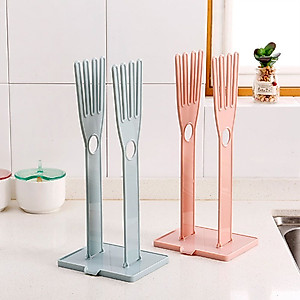 Kitchen Glove Stand Holder Rubber Glove Drying Dryer Rack Kitchen Sink Accessories Towel Storage Holders, Glove Drain Rack Holder Plastic Sink Stand Towel Storage Multi Use Tool, Pink