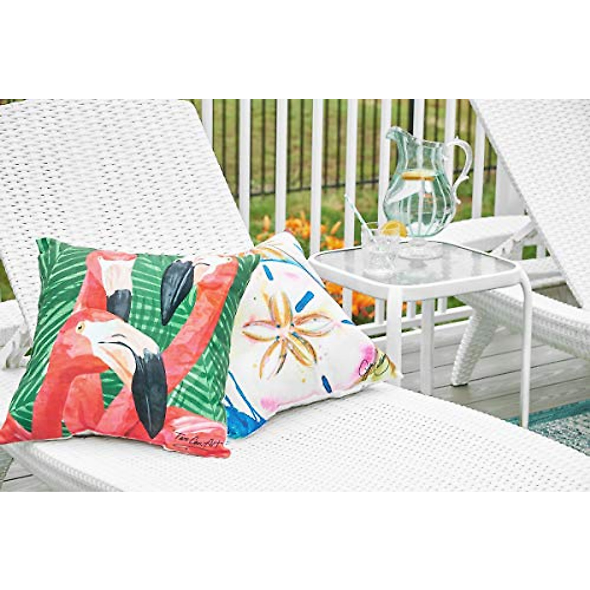 Home & Garden Pink Flamingo Indoor Outdoor Pillow Tropical Beach Premium Decor Decoration Accent Throw Pillow 18" x 18" Multi