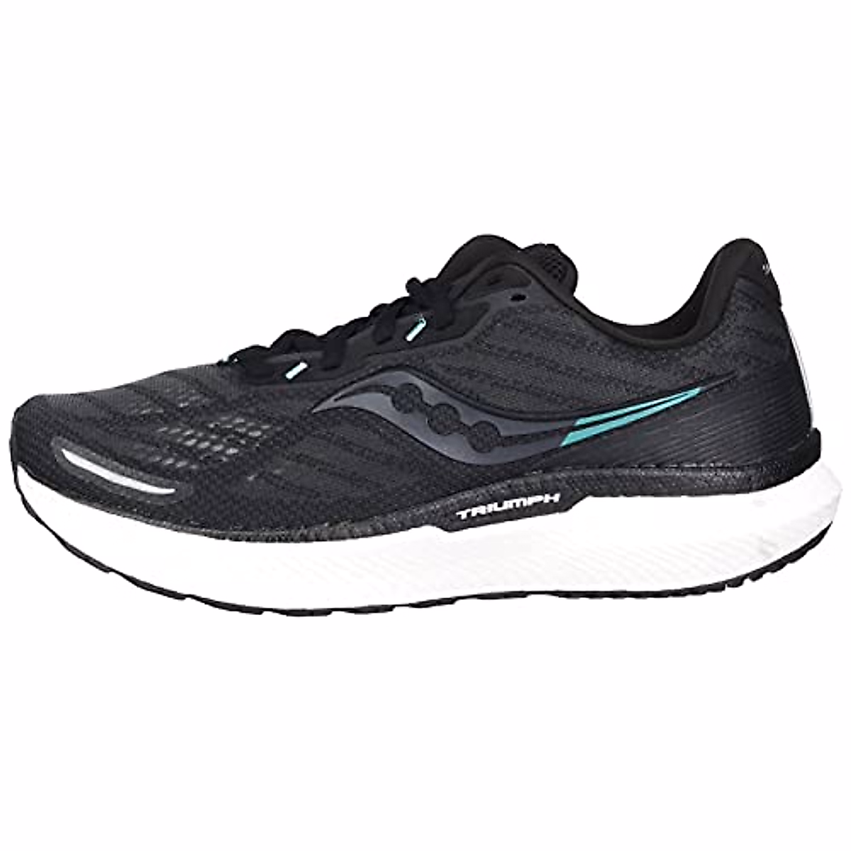 Saucony Women's Triumph 19 Running Shoe, Black/White, 9