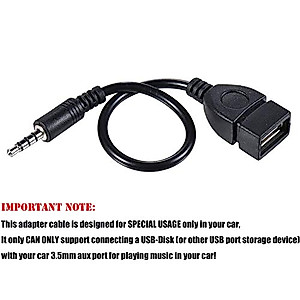 Warmstor 3.5mm (1/8 inch) AUX Audio Plug Male to USB 2.0 Female OTG Adapter Converter Cable for Playing Music with U-Disk in Your Car