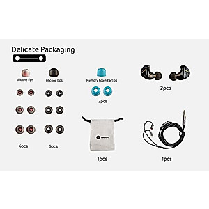 Keephifi Tinhifi T3 Plus Earphone, 10MM LCP Dynamic Driver in Ear Monitor for Clear Sound, with Detachable Cable Headset, HiFi Bass Noise-Isolating Earbud for Music,Game,Sport