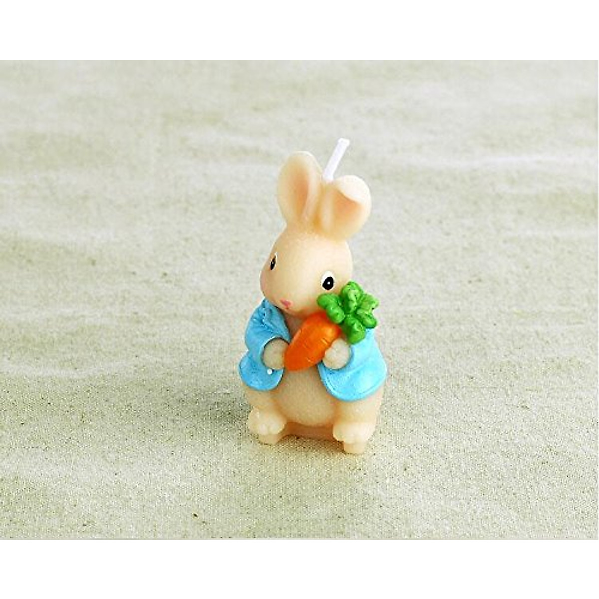 FLYPARTY Children's Birthday Candles with Greeting Card,Handmade Adorable Cute Animal Baby Shower Cake Topper Candle, Wedding Festival Zoo Theme Party Favors Decorations (Bunny)