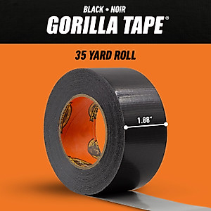 Gorilla Black Duct Tape, 1.88" x 35 yd, Black, (Pack of 1)