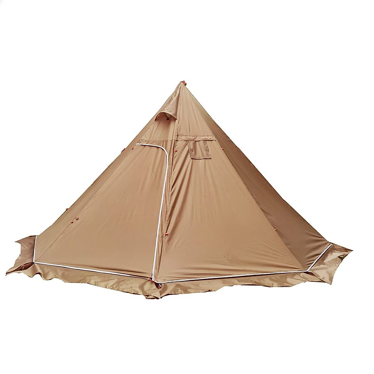 MCETO TX400PRO PyramidTeepee Hot Tent with Stove Jack,Snow Skirt for Winter Camping Hunting Backpacking (Brown)