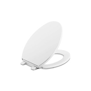 Kohler K-20110-0 Brevia Elongated Toilet Seat with Grip-Tight Bumpers, Quiet-Close Seat, Quick-Attach Hardware, White