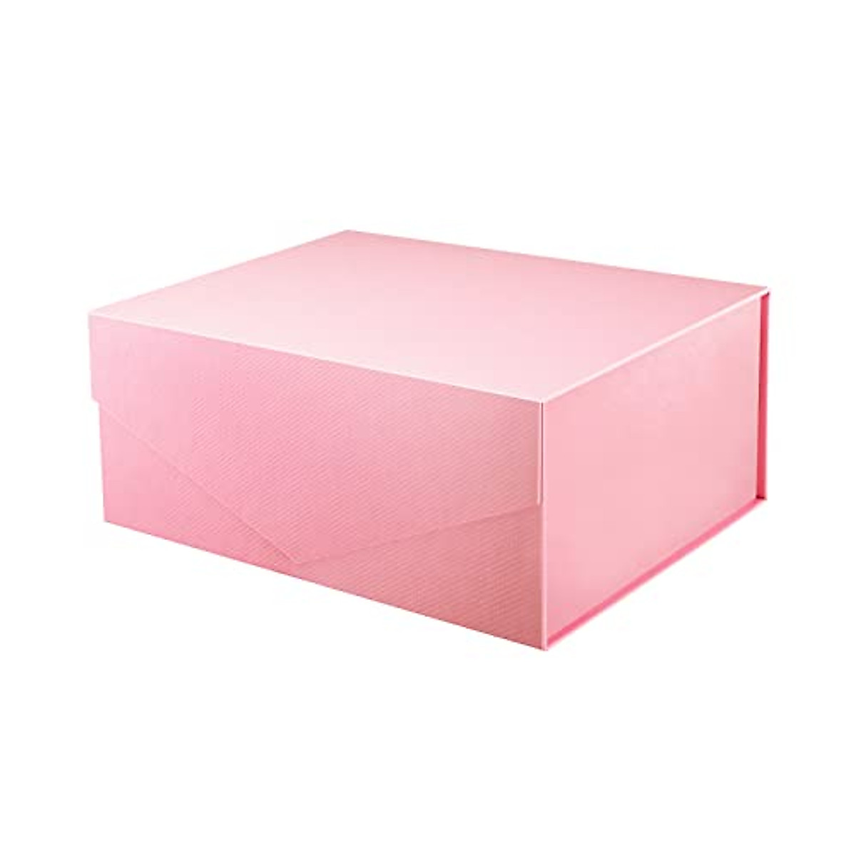 PACKHOME Gift Box 9x6.5x3.8 Inches, Bridesmaid Box, Rectangle Collapsible Box with Magnetic Lid for Gift Packaging (Matte Pink, Grain Texture)