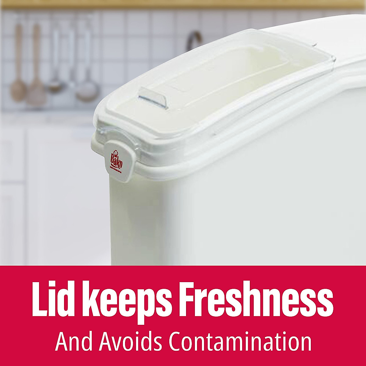 Bakn 21 Gallon / 335 Cup Mobile Ingredient Bin with Sliding Lid & Scoop Included