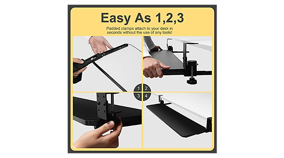 Kanrichu 35.4'' Large Under Desk Keyboard Tray | Easy Install