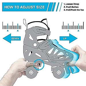 Roller Derby Trac Star Youth Boy's Adjustable Roller Skate Grey/Black/Red Size Medium (12-2)