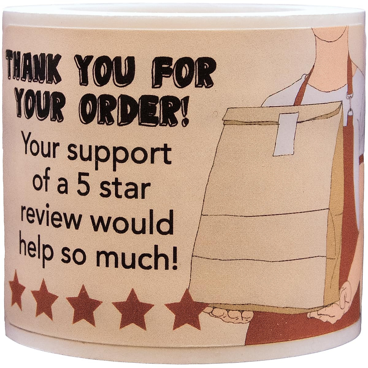 5 Star Review Delivery Labels, 100 Total Labels, Tamper-Evident Food Seal Stickers, Labels for Food Containers 1.5 x 2.5 Inches, Tamper Evident Tape - Ideal for Secure Food Delivery