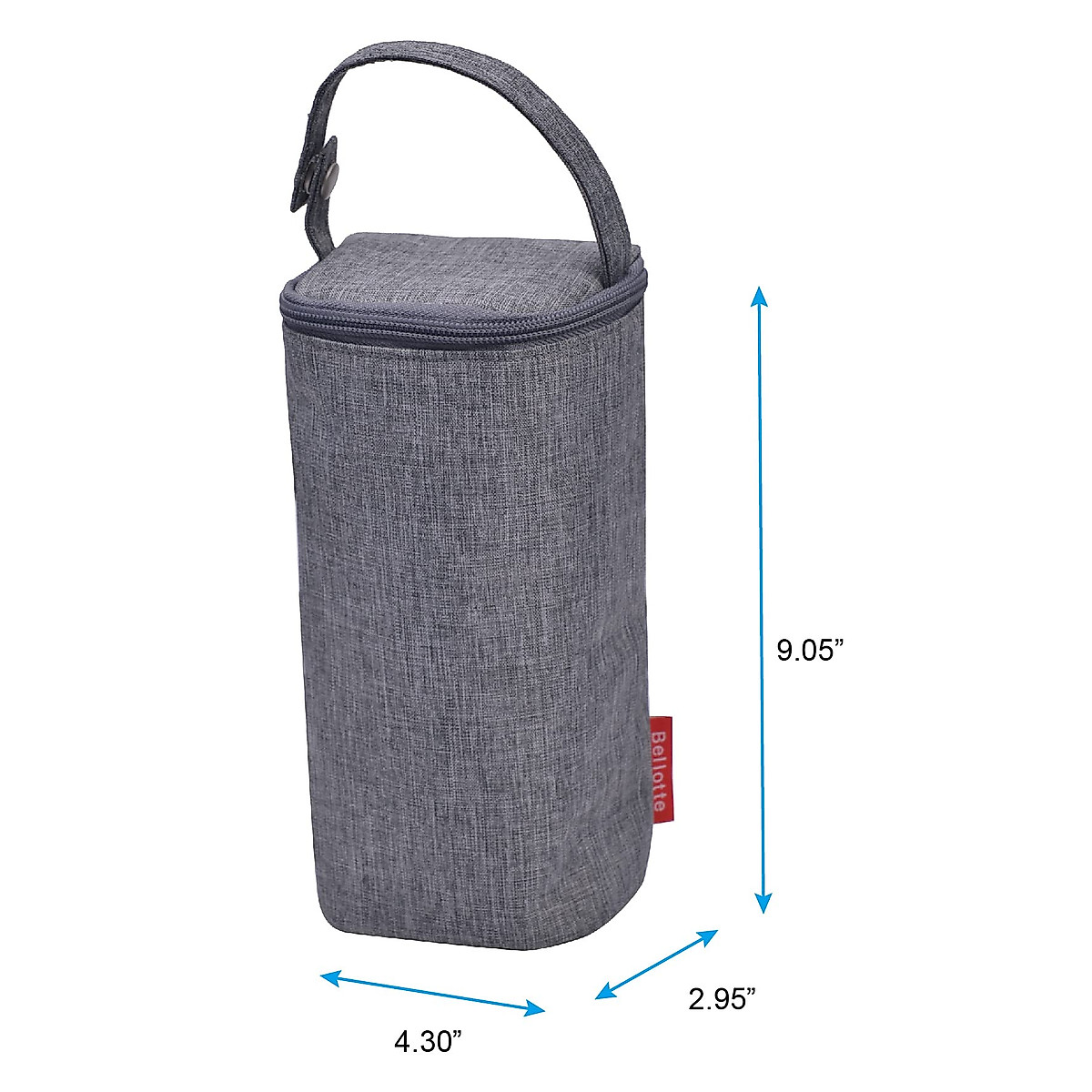 Bellotte Insulated Baby Bottle Bags (2 Pack) - Travel Carrier, Holder, Tote, Portable Breastmilk Storage (Grey)
