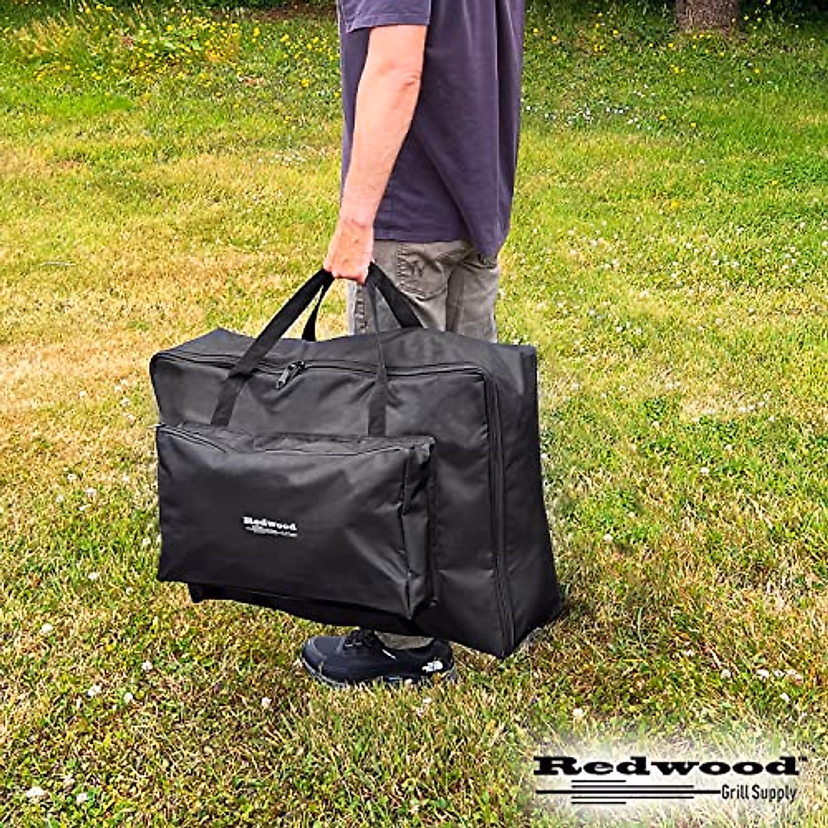 Redwood Grill Supply Stand Carry Bag for Blackstone 17/22 Inch Griddles, Portable Tabletop Grills and BBQ Utensils. Heavy Duty Waterproof Design for Camping, Roadtrips, Storage and Outdoor Use