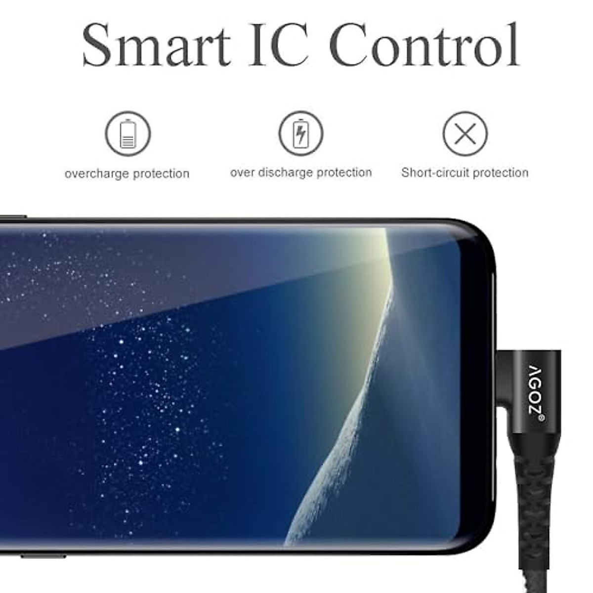 AGOZ Apple MFI Certified USB to Lightning Cable, 90 Right Angle Short iPhone Charging Cable Cord, for iPhone 14, 13, 12 Pro Max, SE, 11 Pro Max, Xs XR (6 inch)