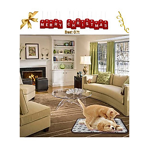 OCSOSO Heated Cat Bed Electric Heating Pad for Cats and Dogs Waterproof Warming Mat Auto-Off,18inch Pet Mat Temperature Adjustable and Constant Heating for Indoor and Outdoor Use