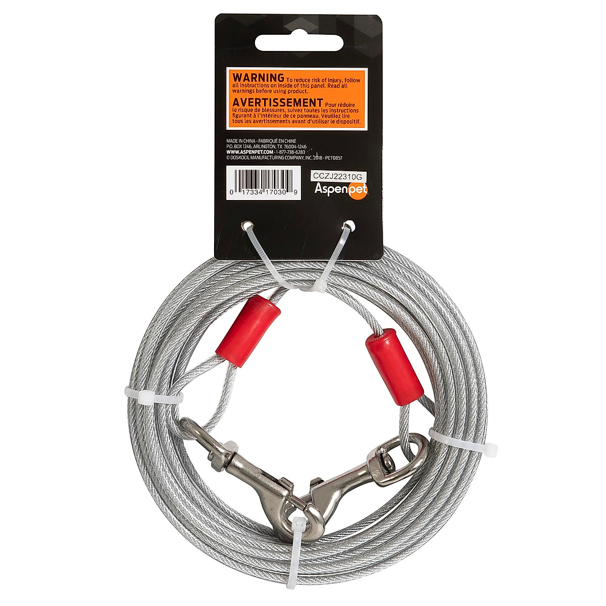 Aspen Pet Dog Tie Out Cable - 1700 lbs Break Strength - 30ft Cable