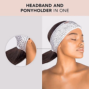 Kitsch Spa Headband - Microfiber Makeup Headband for Washing Face | Multi Functional Skincare Headbands | Facial Headband & Hair Band | Face Wash Headbands for Women Makeup (Micro Dot)
