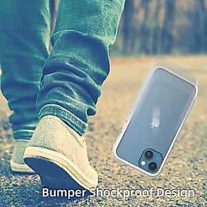 ARSUNOVO Compatible with iPhone 13 Bumper Case 6.1 inch, [Raised Edge Protection][Anti-Silp][Anti-Fingerprint] Soft Slim Protective Frame Bumper Cover Case Come with Hard PC Backplate, White