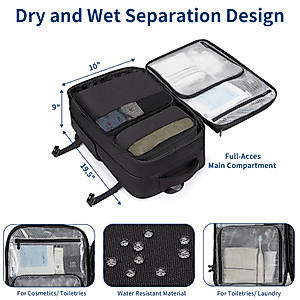 RDTGO Men's 17 Inch Laptop Backpack, Black, 4 Packing Cubes, Expandable, Flight Approved