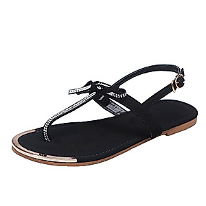 ZHOUXINGB Summer Sandals for Women Sexy, Black Womens Sandals Training Sandals Zipper Back Water Shoes Two Strap Shoes Heels Low Flats Heeled Business Casual Shoes for Women