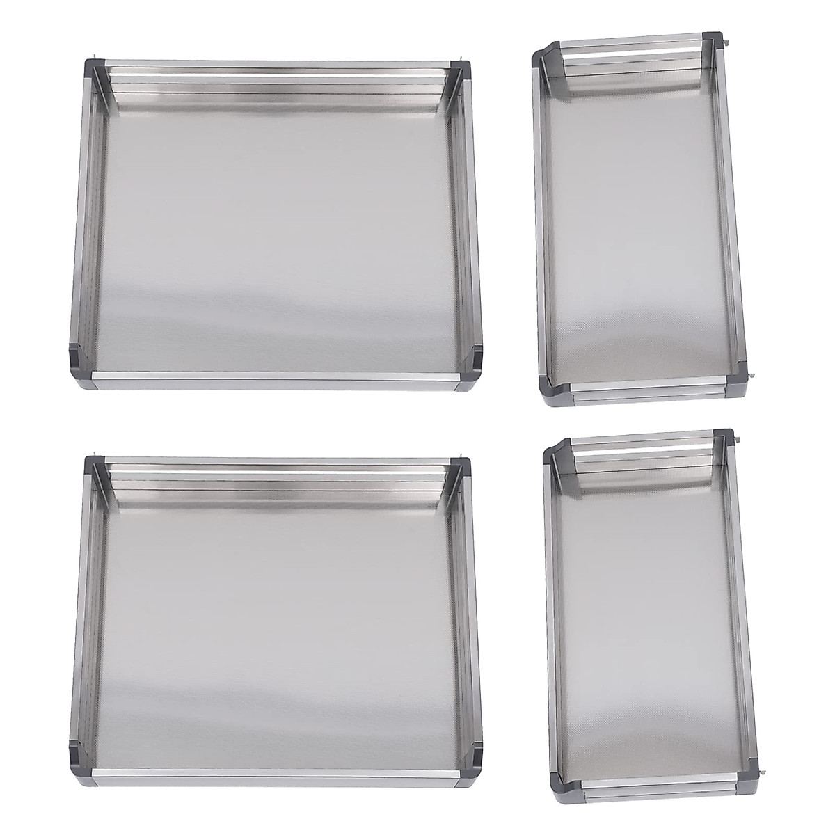 BANLICALI Blind Corner Cabinet Pull Out, Modern 2 Layers Stainless Steel Blind Corner Cabinet Organizer with Inner/Outer Basket, Corner Cabinet Organizer Pull Out Shelf for Kitchen Silver