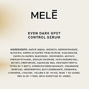 Mele Even Dark Spot Visibly Reduces Dark Spots, Uneven Tone, And Signs Of Aging Control Serum With Niacinamide, Vitamin E, And Pro-Retinol 1 oz