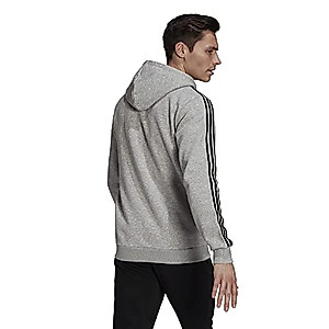 adidas Men's Size Essentials Fleece 3-Stripes Full-Zip Hoodie, Medium Grey Heather, XX-Large/Tall