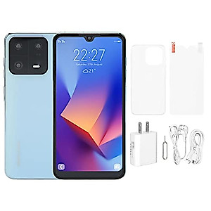 fannay 3G Mobile Phone, US Plug 100V to 240V 24MP Rear and 8MP Front Camera 6.3 Inch Ultra HD Screen Smartphone for Watching Video (Blue)