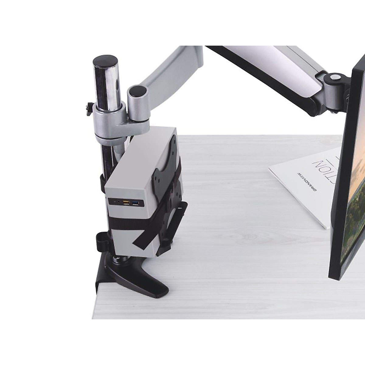 Monoprice Computer Case CPU Holder - Thin Client Mini PC Multi-Mount, Works with Mini PCs Up to 2.9 Inches Wide, Supports Up to 11 Pounds - Workstream Collection