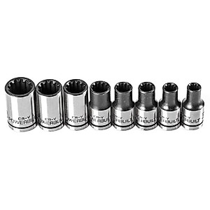 Powerbuilt 8 Piece 1/4" Dr. SAE Spline Socket Set with Storage Tray - 642053