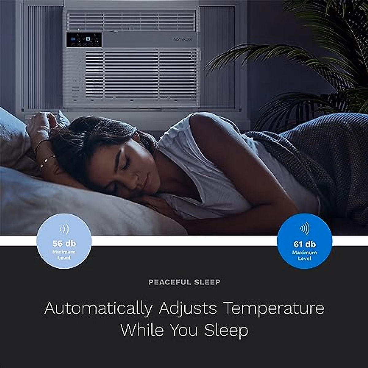 hOmeLabs Window Air Conditioner 10000 BTU - Smart Control, Eco Mode, LED Control Panel - Low Noise, Remote Control - Compatible with Alexa/Google Assistant - White - Ideal For Rooms up to 450 Sq. Ft.