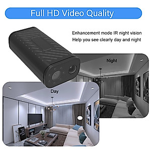 PNZEO W9 Mini Cameras Home Security Camera Indoor Wireless WiFi Remote View Outdoor Waterproof Smart Camera with Human Body Detection,Super-Long Battery Life