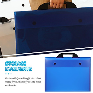 OATIPHO Filer Folders, File Organizer 18.5X14 Portfolio A3 Plastic Transparent Oxford Cloth Edge Waterproof Expansion Envelopes, Letter Booklet Expanding File for Office School Travel Art Music Use