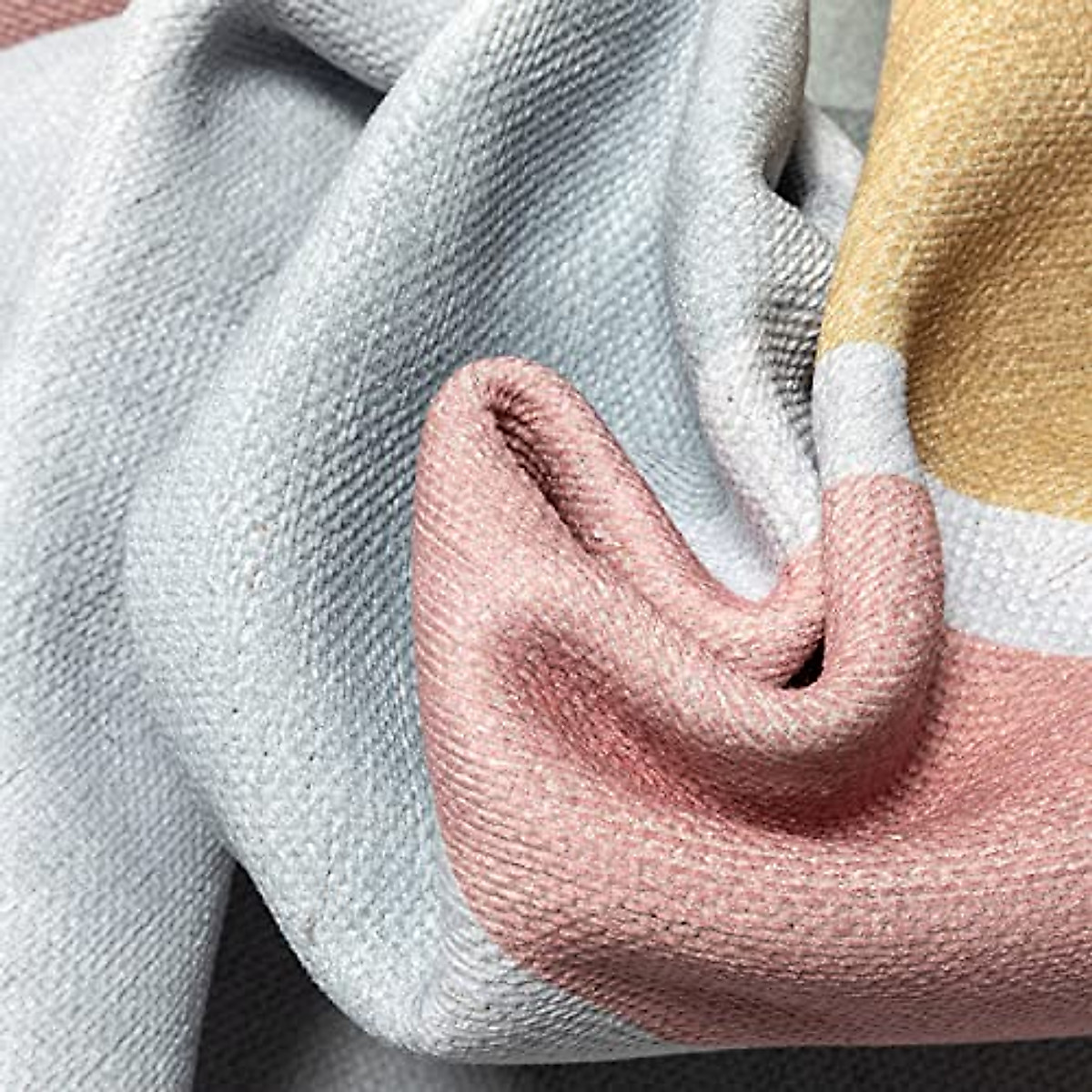 Well Woven Kids Modern Rugs Curved Rainbow 5' x 7' Multi Color Printed Machine Washable Area Rug