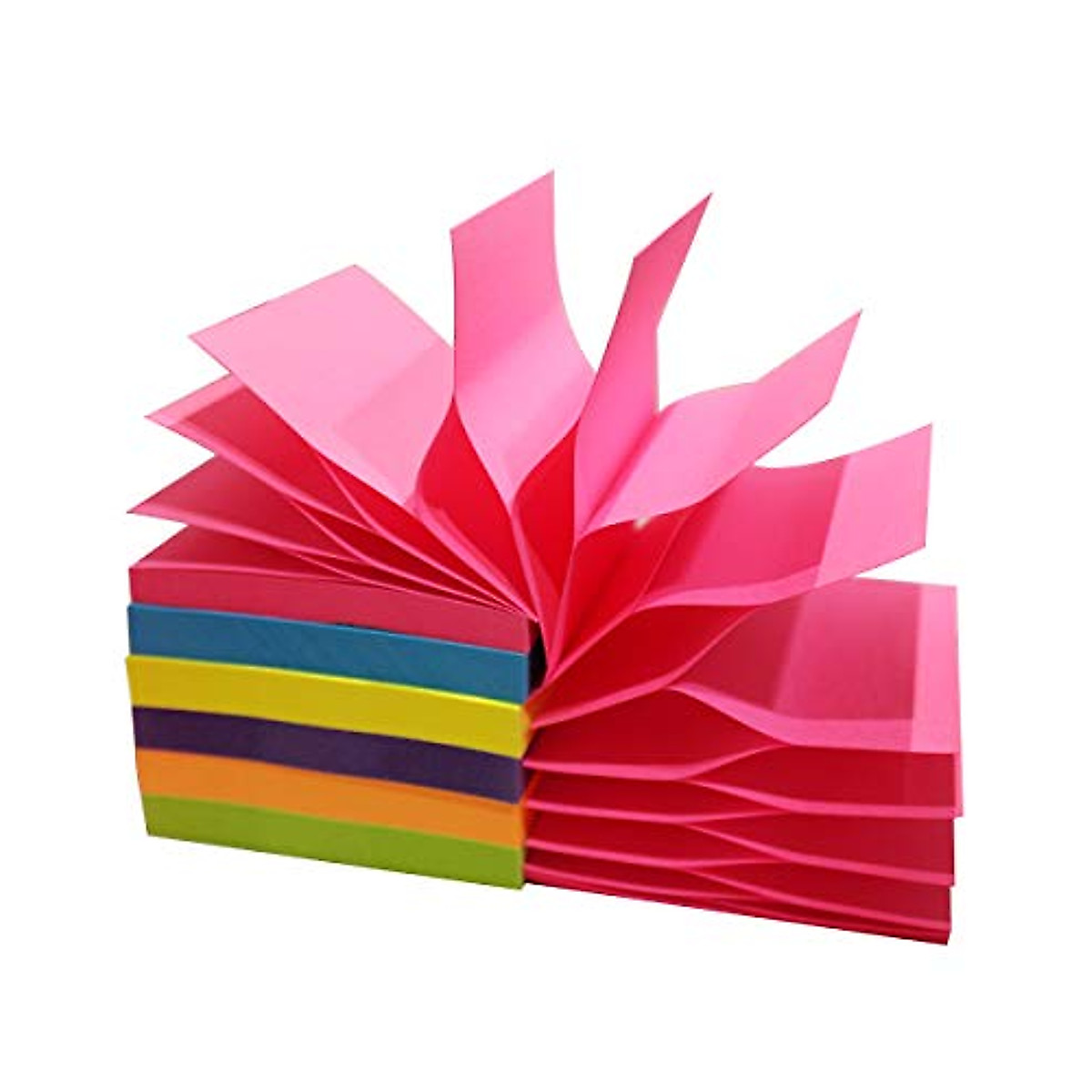 MQLH-TECH Pop Up Sticky Notes 3x3 Refills Easy Post Notes Self Stick Notes Bright Rainbow Colors Super Adhesive Pop-up Notes 6 Pads 100 Sheets/Pad Individual Package 600 Sheet Total