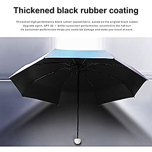 YumSur Mini Travel Sun & Rain Umbrella, Small UV Compact Folding Umbrella with Case 8 Ribs Anti-UV Lightweight Umbrella